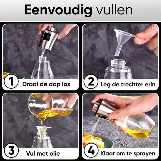 VINESS Olijfolie Sprayer inclusief accessoires - Olie Spuit - Olie Pomp ...