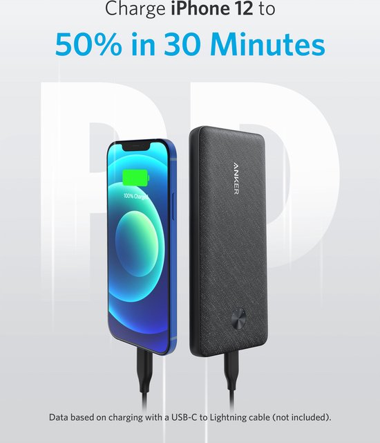 Anker PowerCore III Sense Powerbank 10.000 mAh 20W USB-C PD Zwart | bol.com