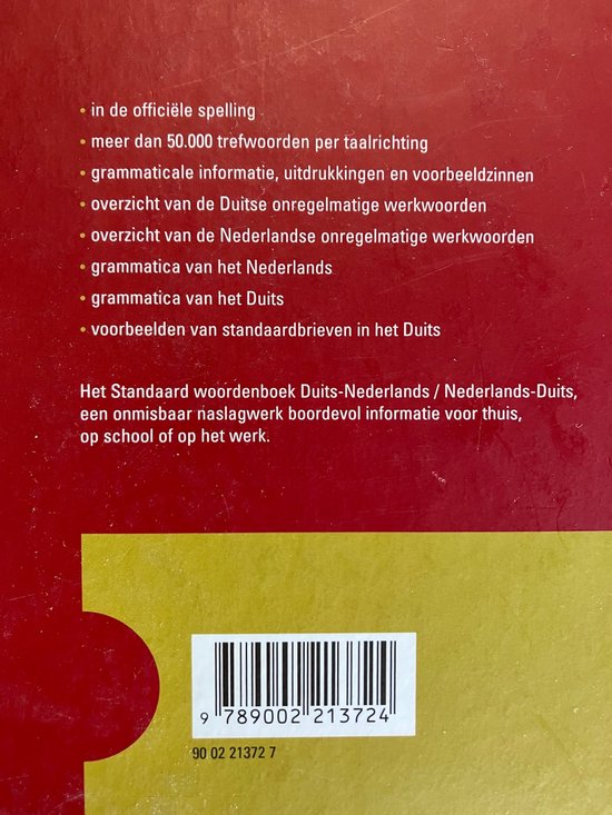 Standaard woordenboek Duits/Nederlands, Nederlands/Duits ...