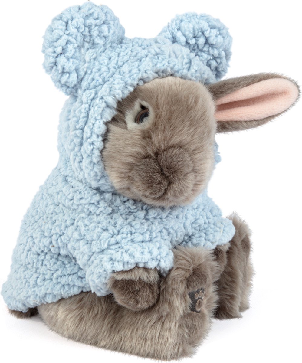 Studio Pets Knuffel - Konijn Honey Bunny 23cm met blauw teddy truitje ...