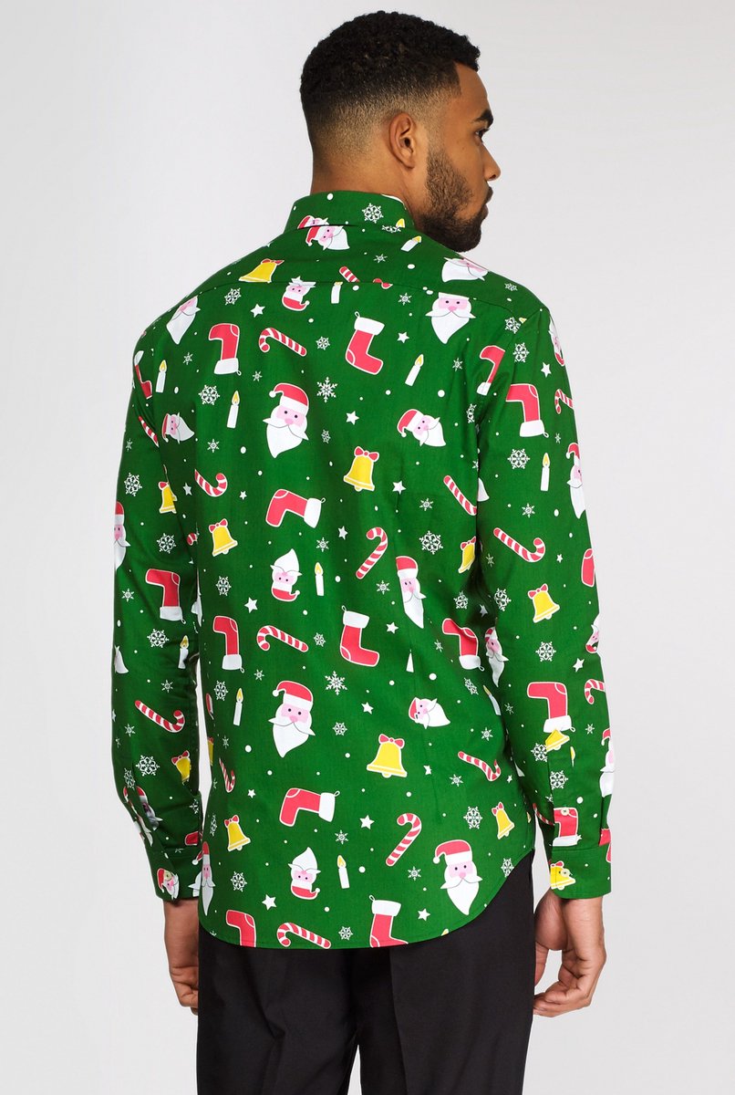 OppoSuits Santaboss Shirt - Heren Overhemd - Kerst - Groen - Maat EU 37 ...