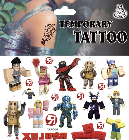 Roblox tattoo - Roblox spullen - Neptattoo Roblox - Kinderfeestje ...