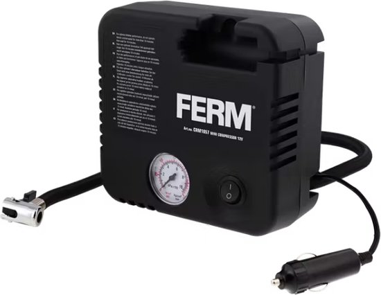 FERM - Mini compressor - 10 Bar - 12 Volt | bol