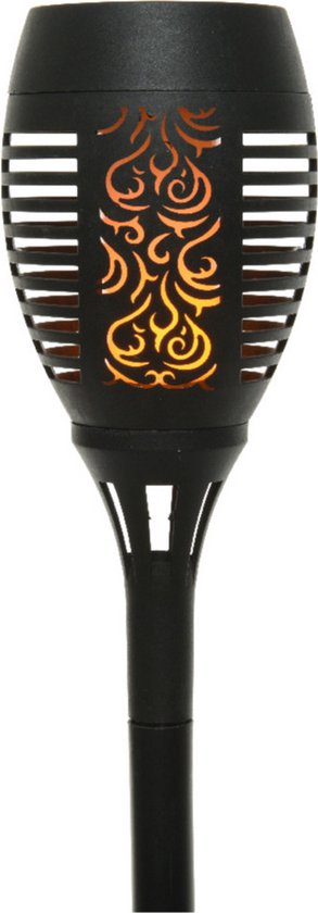 Solar tuinfakkel zwart met vlameffect 49 cm - Solarlampen - Fakkels ...