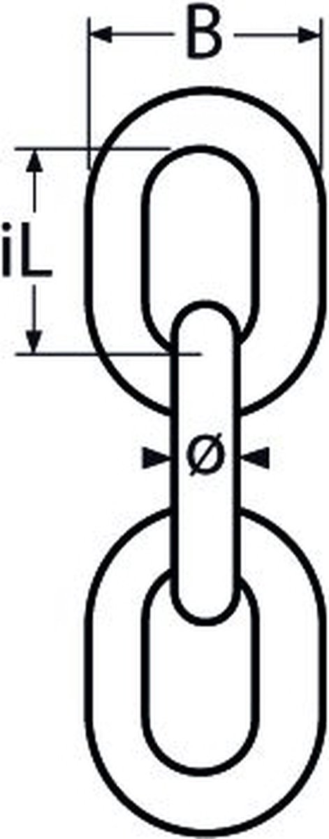 Chaîne d'ancre DIN 766 - Diamètre 10mm - Longueur 1 mètre - Chaînes ...