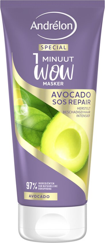 Andrelon 1 Minuut Wow Masker Avocado SOS Repair 180 ml | bol