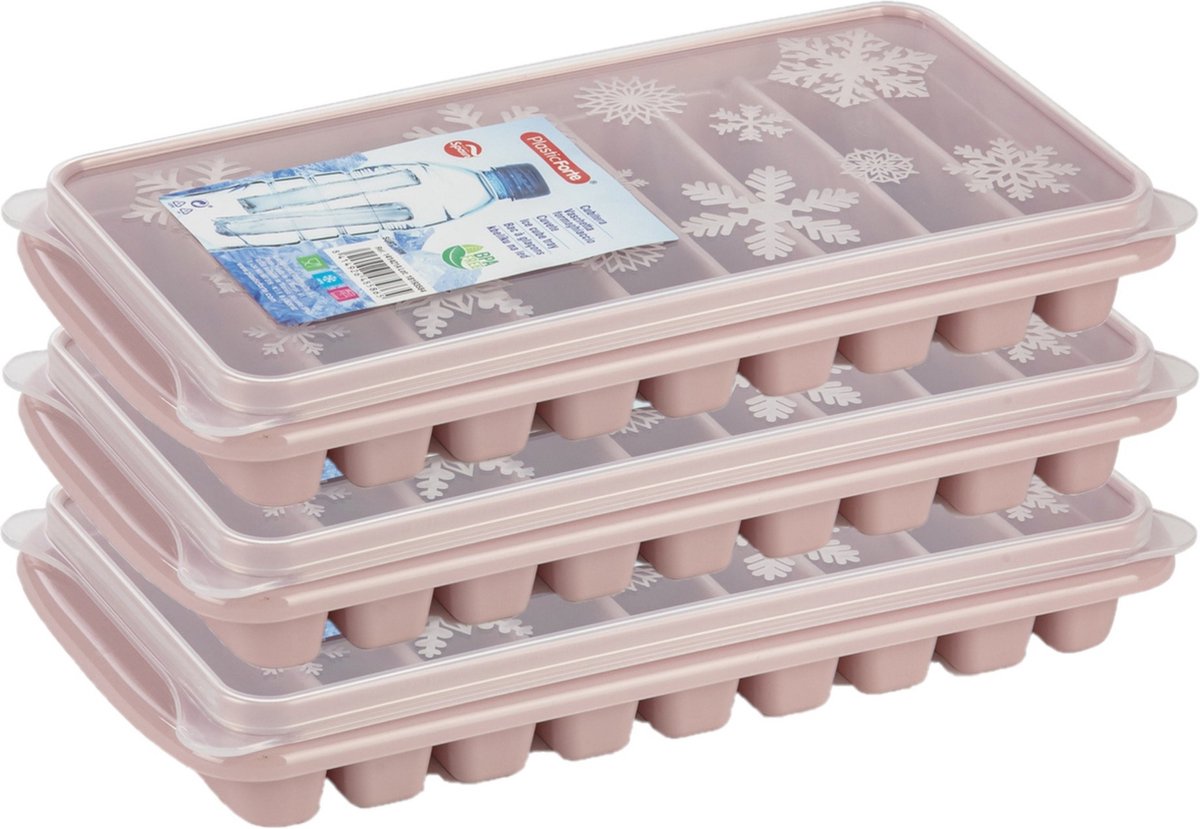 3x stuks Trays met Flessenhals ijsblokjes/ijsklontjes ijsblok staafjes ...