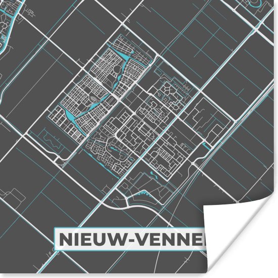 Affiche Nieuw-Vennep - Carte - Plan de la ville - Plan d'étage - 50x50 ...