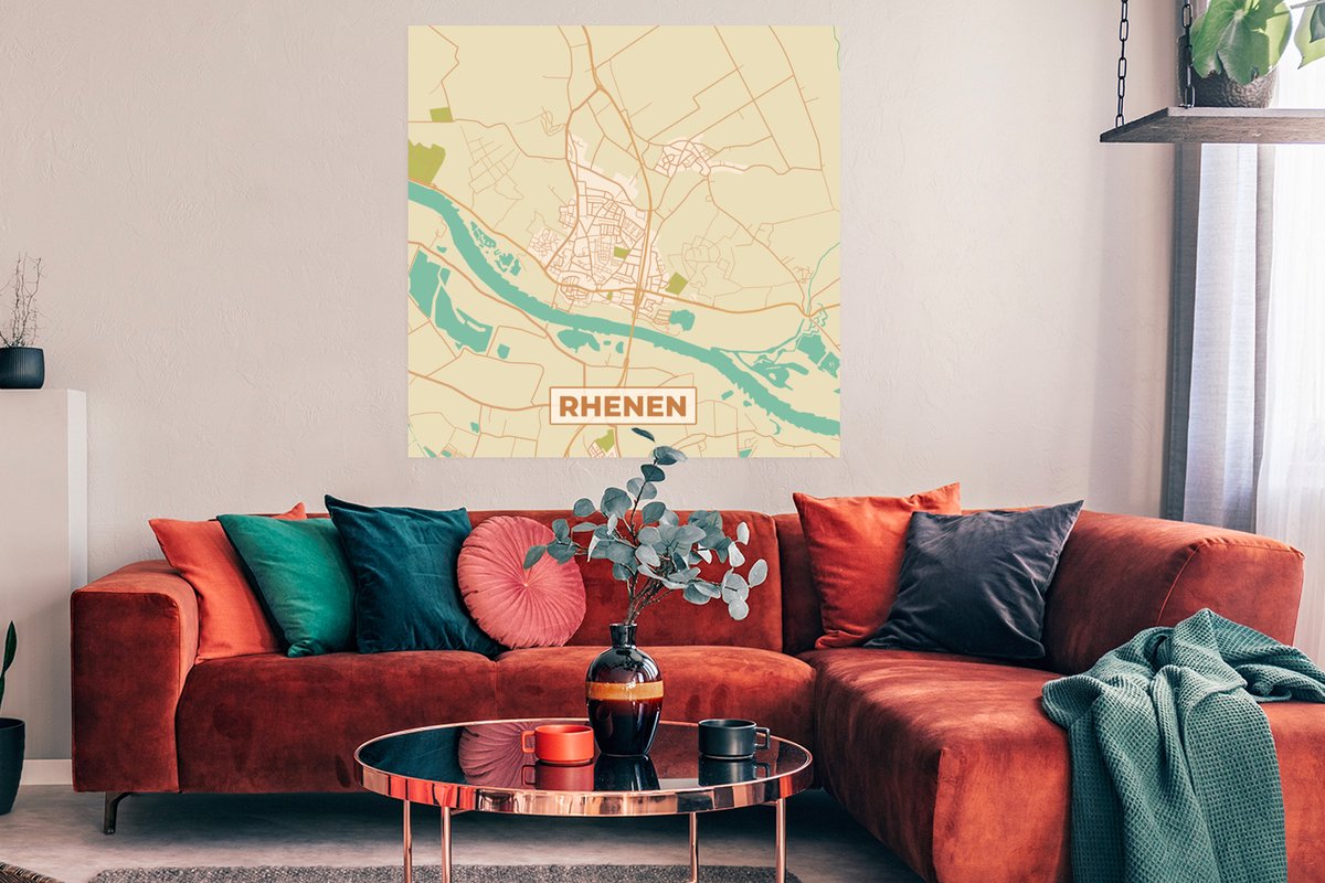 Poster Kaart - Rhenen - Plattegrond - Stadskaart - 100x100 cm XXL | bol.com