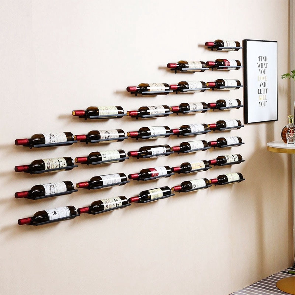 Wijnrek - Flessenrek - Aan De Muur - Metaal - Zwart - Modern | bol.com