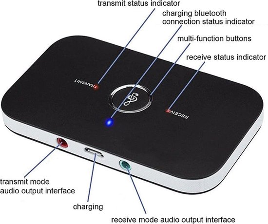 2-in-1 Bluetooth Transmitter & Receiver RT-B6 - BT 5.0 - 3.5MM AUX | bol
