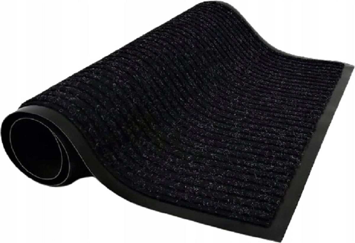 Droogloopmat Schoonloop Deurmat Binnen 60x80 cm- Zwart Grijs ...