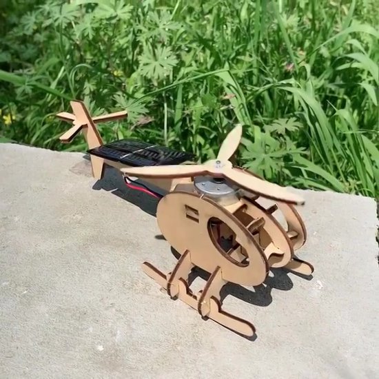 Frabble - Houten Bouwpakket Helikopter Op Zonne-Energie - Vanaf 6 Jaar ...