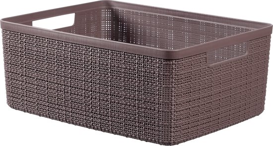 Curver Jute Opbergmand - M - 12L - Paars/Bruin | bol