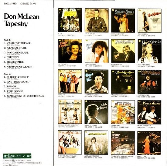 Tapestry (LP), Don McLean | LP (album) | Muziek | bol