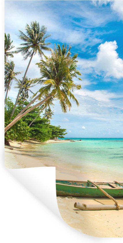 Muurstickers - Sticker Folie - Strand - Kano - Palmboom - Tropical ...