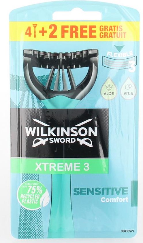 Wilkinson Sword Xtreme 3 Sensitive - 6 stuks - Scheermesjes | bol