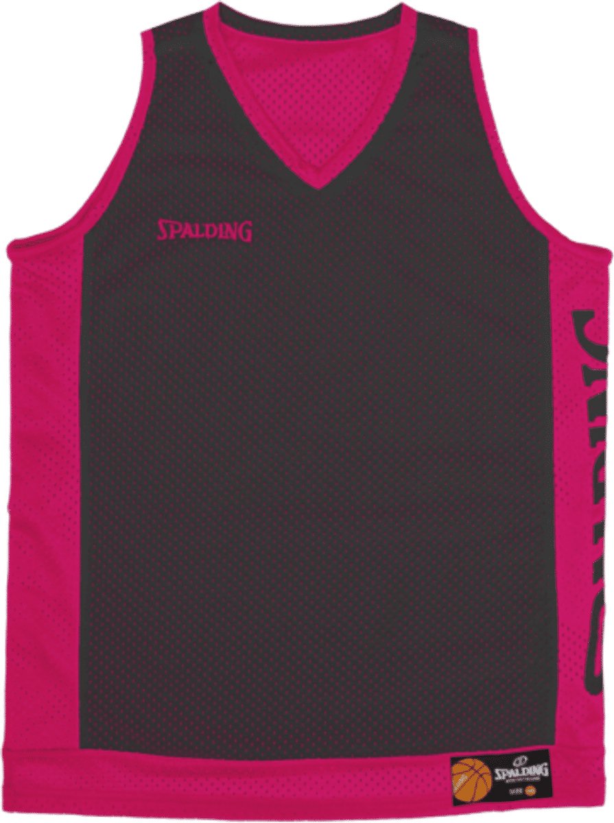 Spalding Reversible Shirt Kinderen - Fuchsia / Zwart | Maat: 128 | bol.com