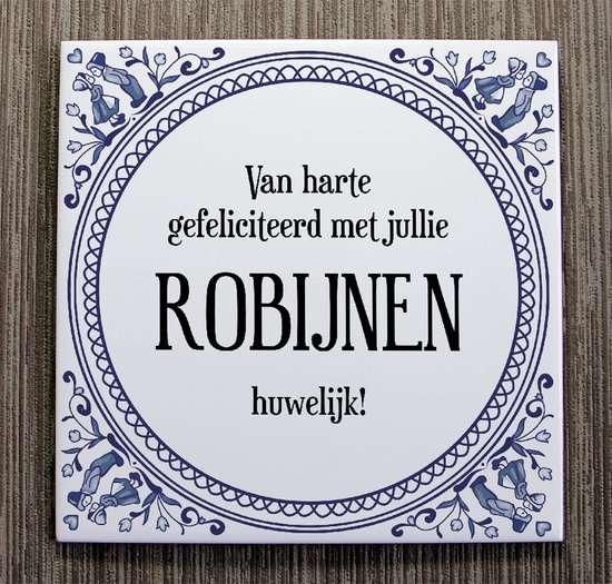 Tegeltje met Spreuk (Tegeltjeswijsheid): Van harte gefeliciteerd met ...