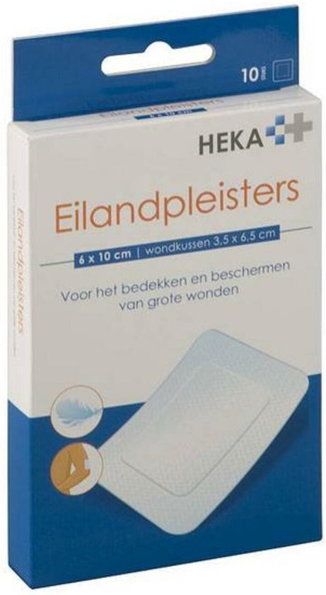 Hekaplast Eilandpleister border 6 cm x 10 cm steriel 10st | bol.com