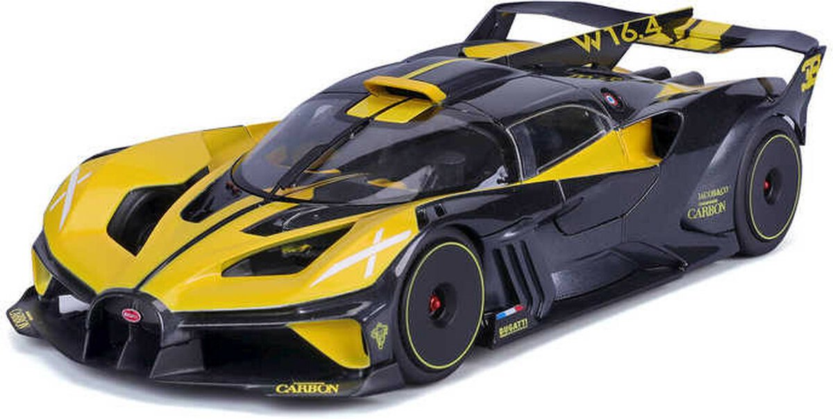 Bugatti Bolide Supercar (Geel/Zwart) (30 cm) 1/18 Bburago {Modelauto ...
