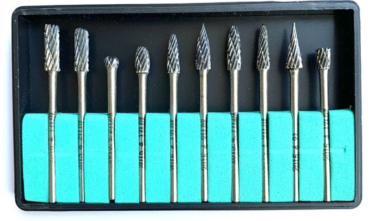 Frezensets – Set van 10 frezen – Mini frezenset van Wolfaamcarbide ø 2 ...