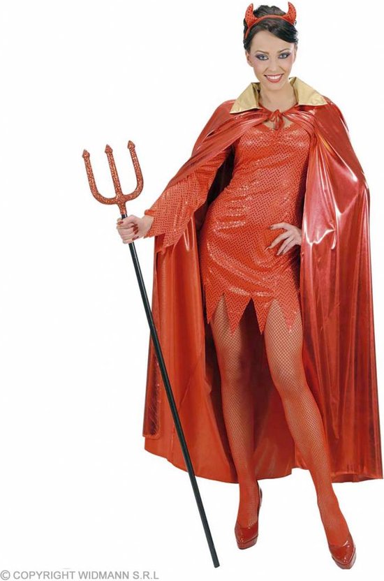 Metalic Rode Cape Met Gouden Kraag | One Size | bol.com