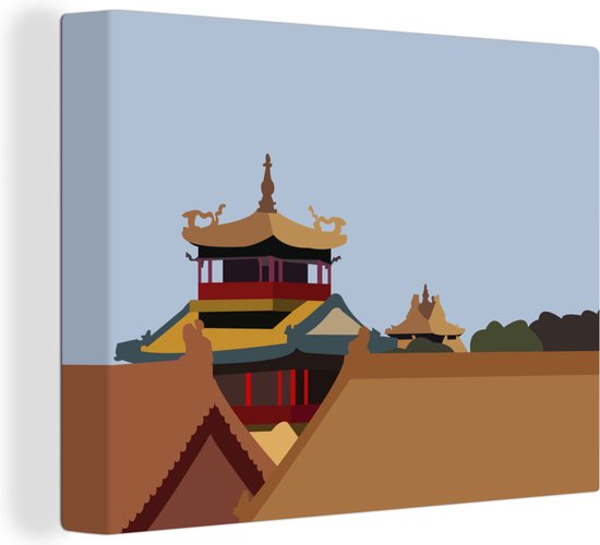 Une illustration de la cité interdite depuis une toile de toit 160x120 ...
