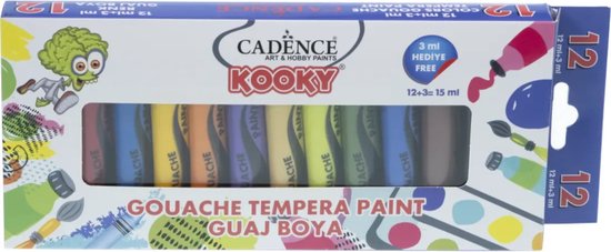 Cadence Kooky Gouache Tempera Verf Set 12x15ml | bol
