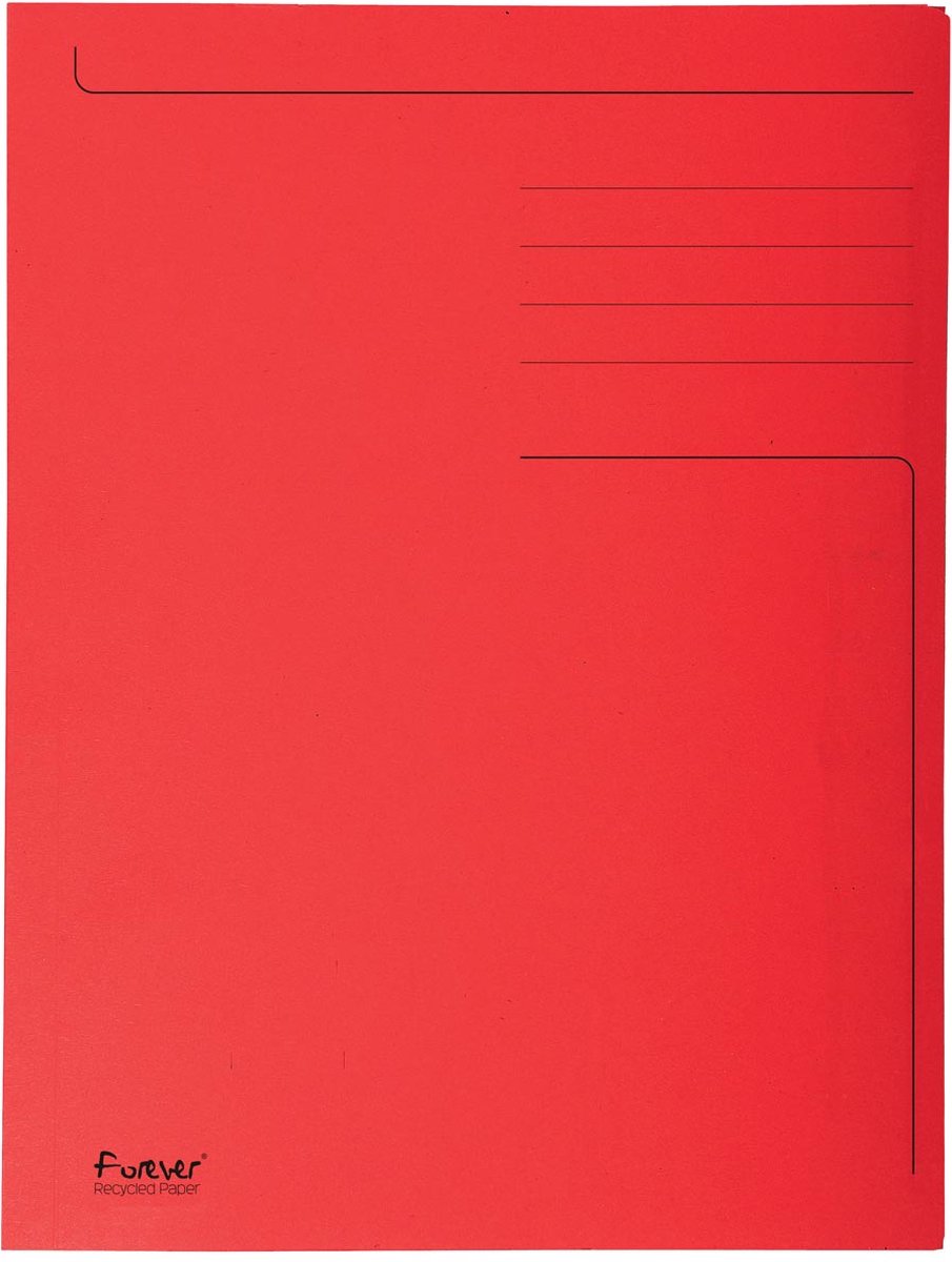 Dossiermap Exacompta Forever A4 3 kleppen 280gr rood | 50 stuks | 50 ...
