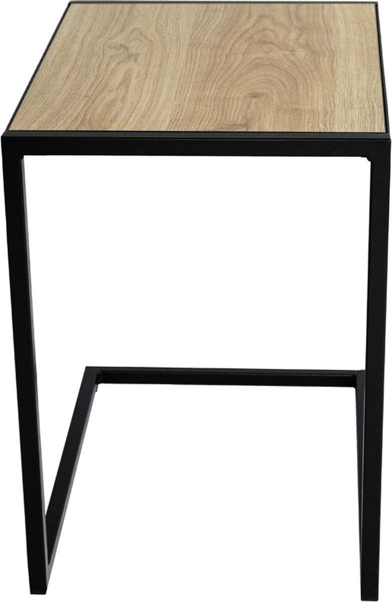 Laptoptafel / Zeteltafel - Industrieel - Zwart Metaal - Naturel Eik ...
