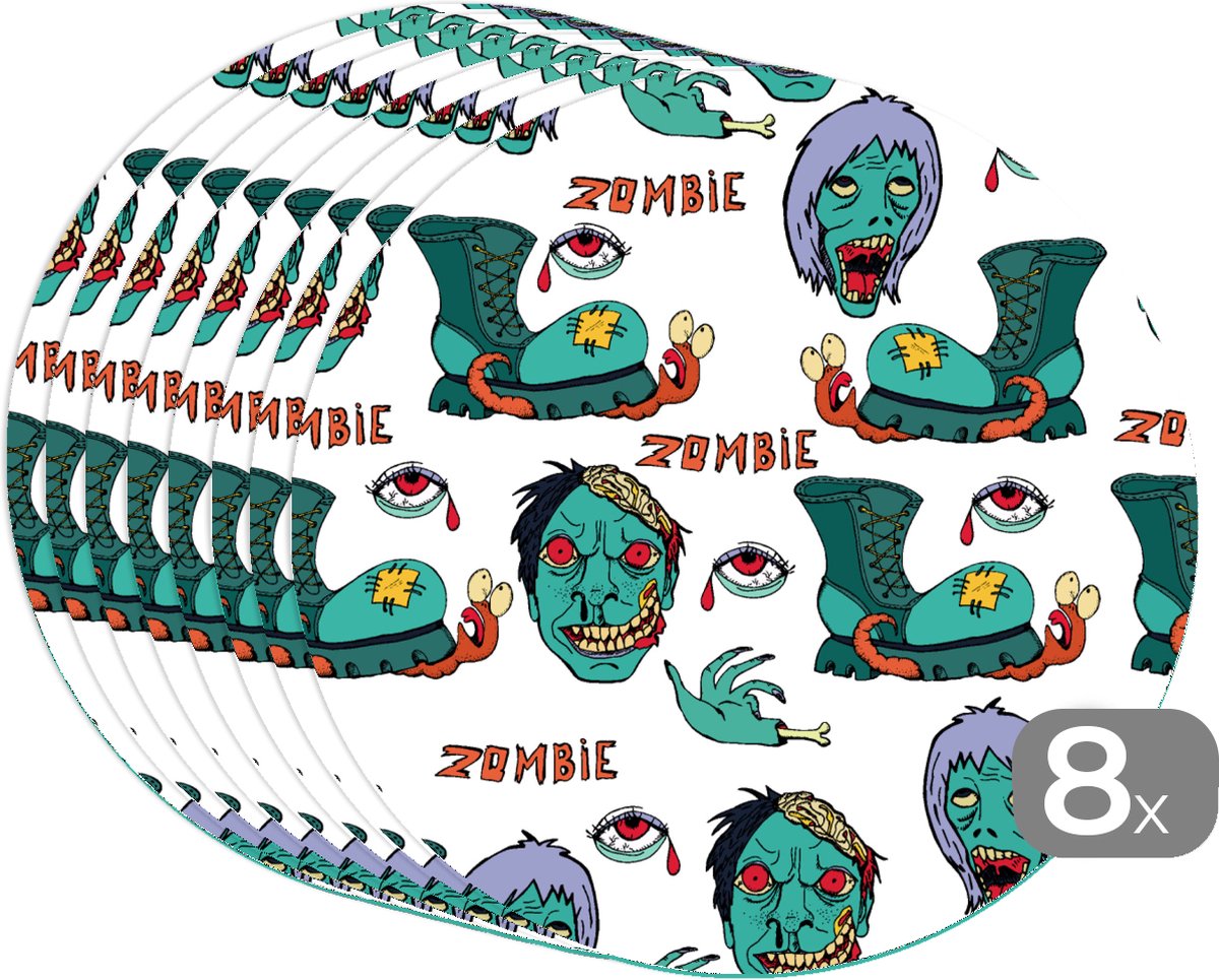 Ronde placemats - Onderlegger - Placemats rond - Tiener - Zombie ...