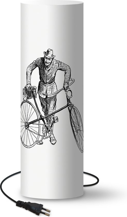 Lamp - Nachtlampje - Tafellamp slaapkamer - Fiets - Man - Vintage - 70 ...