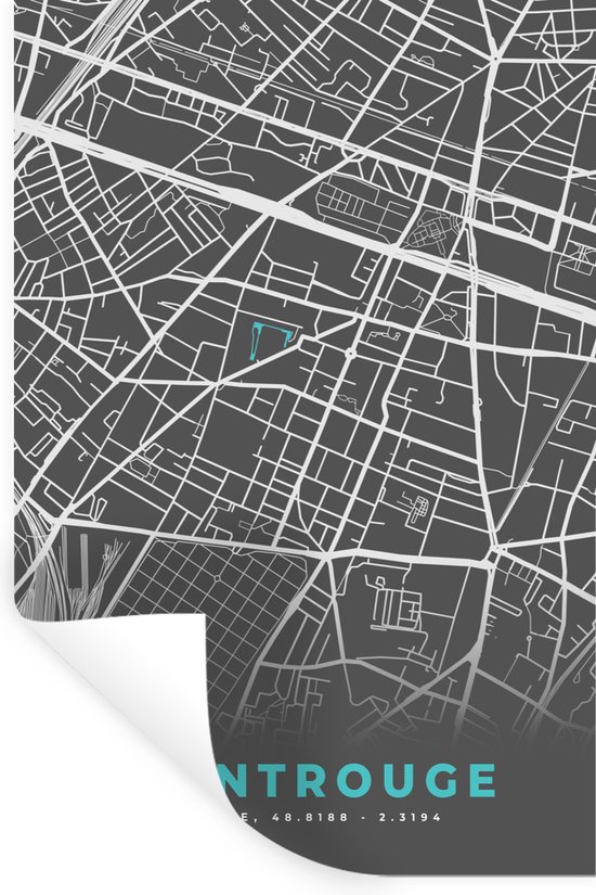 Stickers muraux - Montrouge - France - Carte - Carte - Plan de la ville ...