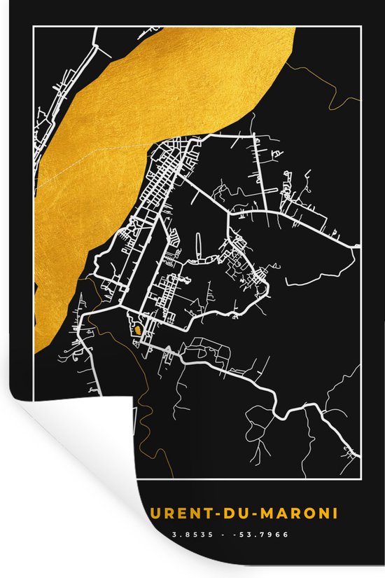 Muurstickers - Sticker Folie - Saint-Laurent-Du-Maroni – Plattegrond ...