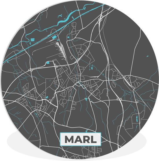 Wall Circle - Wall Circle Indoor - Blauw - Allemagne - Carte - City Map ...