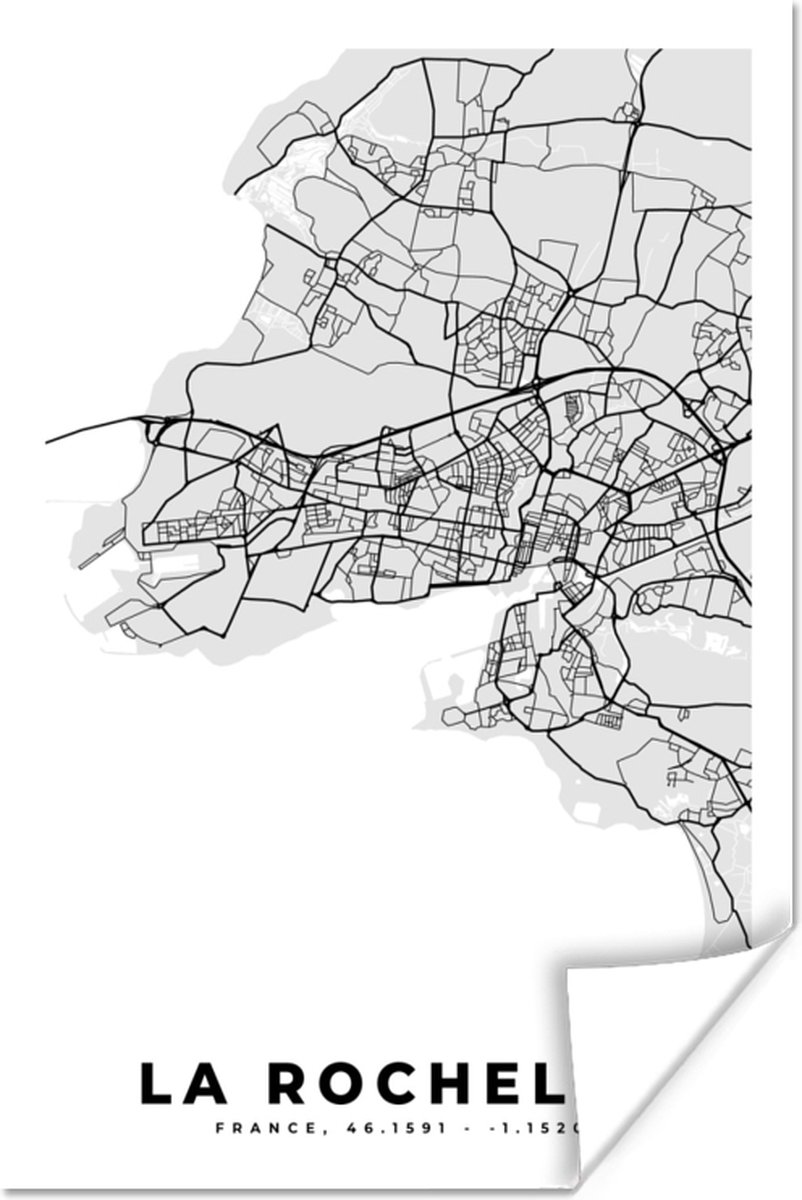 Affiche Carte - La Rochelle - Plan de ville - Carte - France - 40x60 cm ...