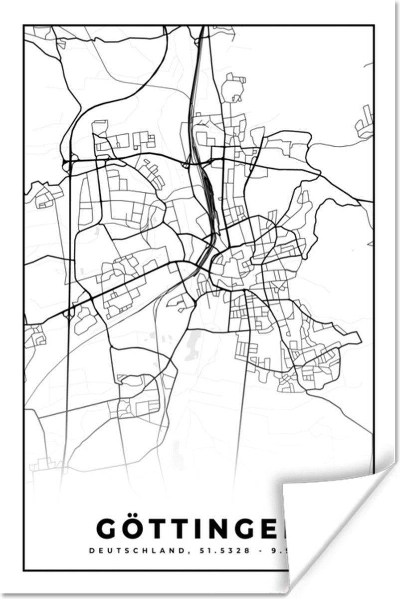 Poster Göttingen - Kaart - Stadskaart - Plattegrond - 60x90 cm | bol.com