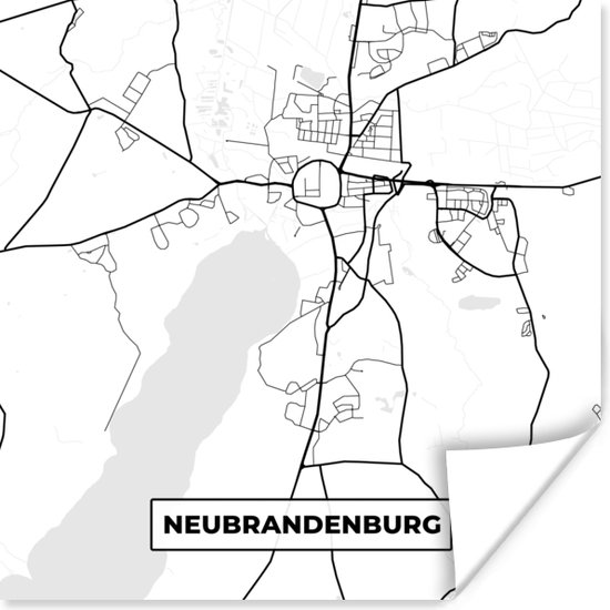 Poster Neubrandenburg - Stadskaart - Kaart - Plattegrond - 100x100 cm ...