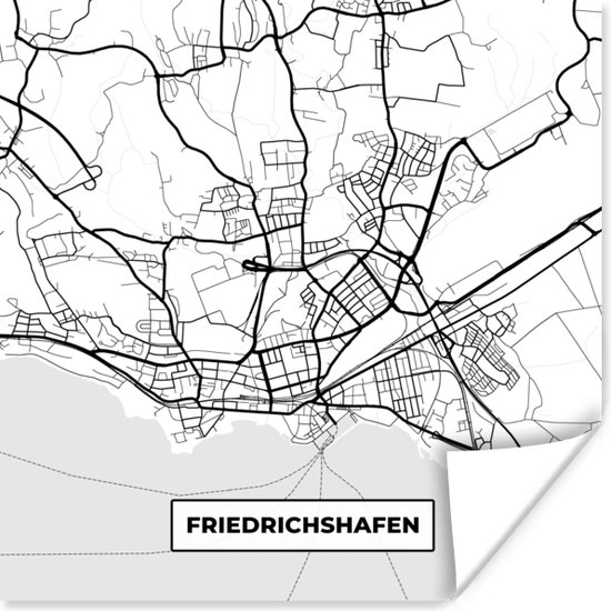 Poster Plattegrond - Friedrichshafen - Kaart - Stadskaart - 30x30 cm ...