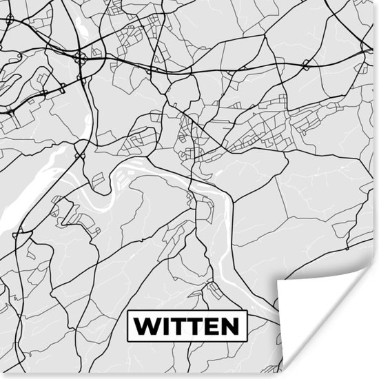 Poster Witten - Kaart - Stadskaart - Duitsland - Plattegrond - 50x50 cm ...