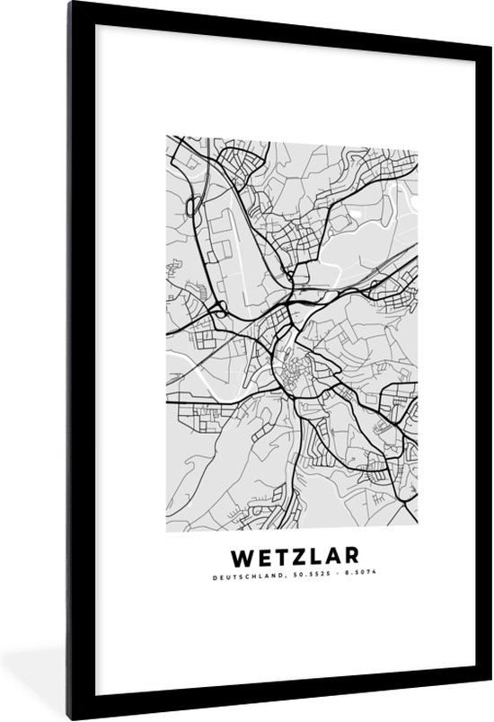 Fotolijst incl. Poster - Stadskaart - Plattegrond - Duitsland - Kaart ...