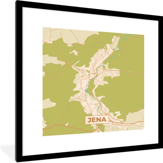 Fotolijst incl. Poster - Plattegrond - Jena - Kaart - Stadskaart ...
