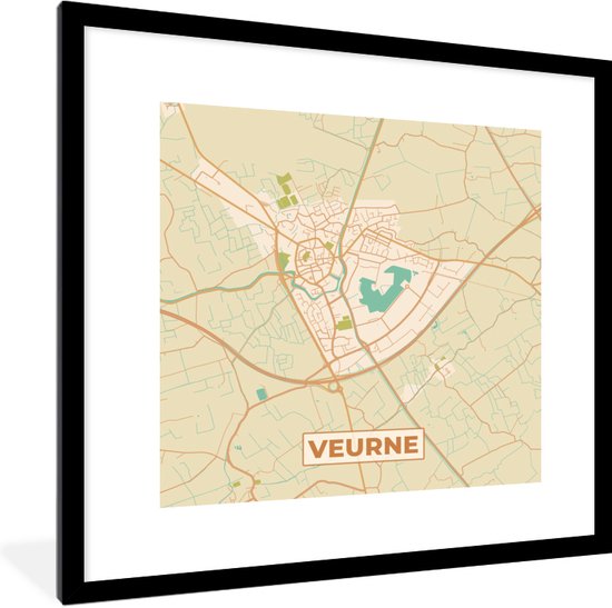 Fotolijst incl. Poster - Plattegrond - Kaart - Stadskaart - België ...