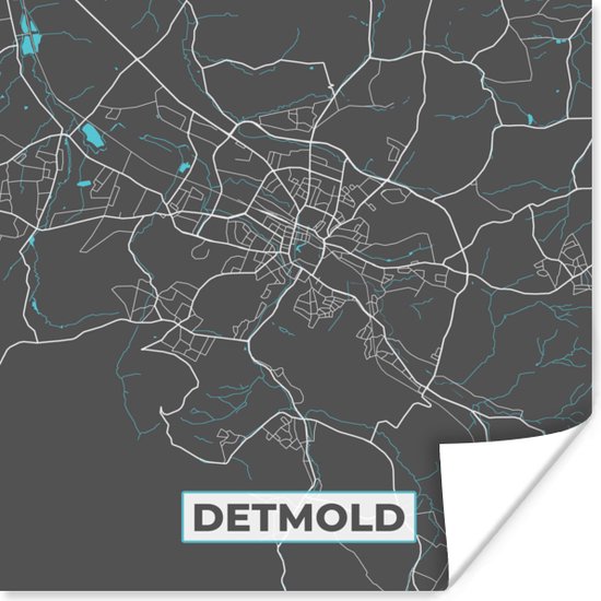 Poster Stadskaart – Detmold – Duitsland – Plattegrond – Kaart - 100x100 ...