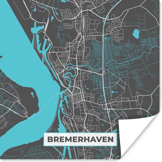 Poster Stadskaart – Bremerhaven – Duitsland – Plattegrond – Kaart ...