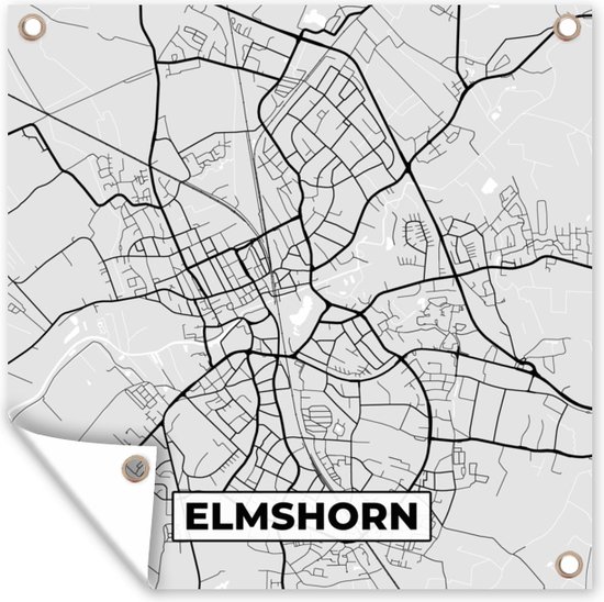 Tuinposters Kaart - Duitsland - Plattegrond - Stadskaart - Elmshorn ...