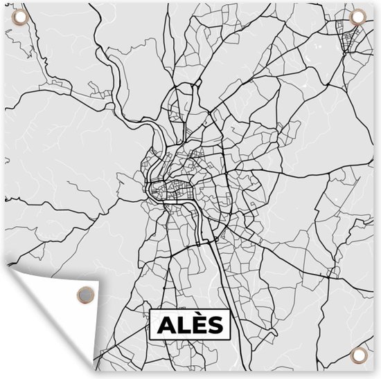 Tuindoek Kaart – Stadskaart - Alès - Plattegrond – Frankrijk - 100x100 ...