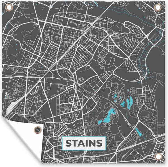Tuin poster Stains - Plattegrond - Kaart - Stadskaart - Frankrijk ...