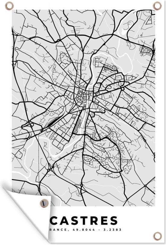 Muurdecoratie Kaart – Stadskaart – Frankrijk - Castres - Plattegrond ...